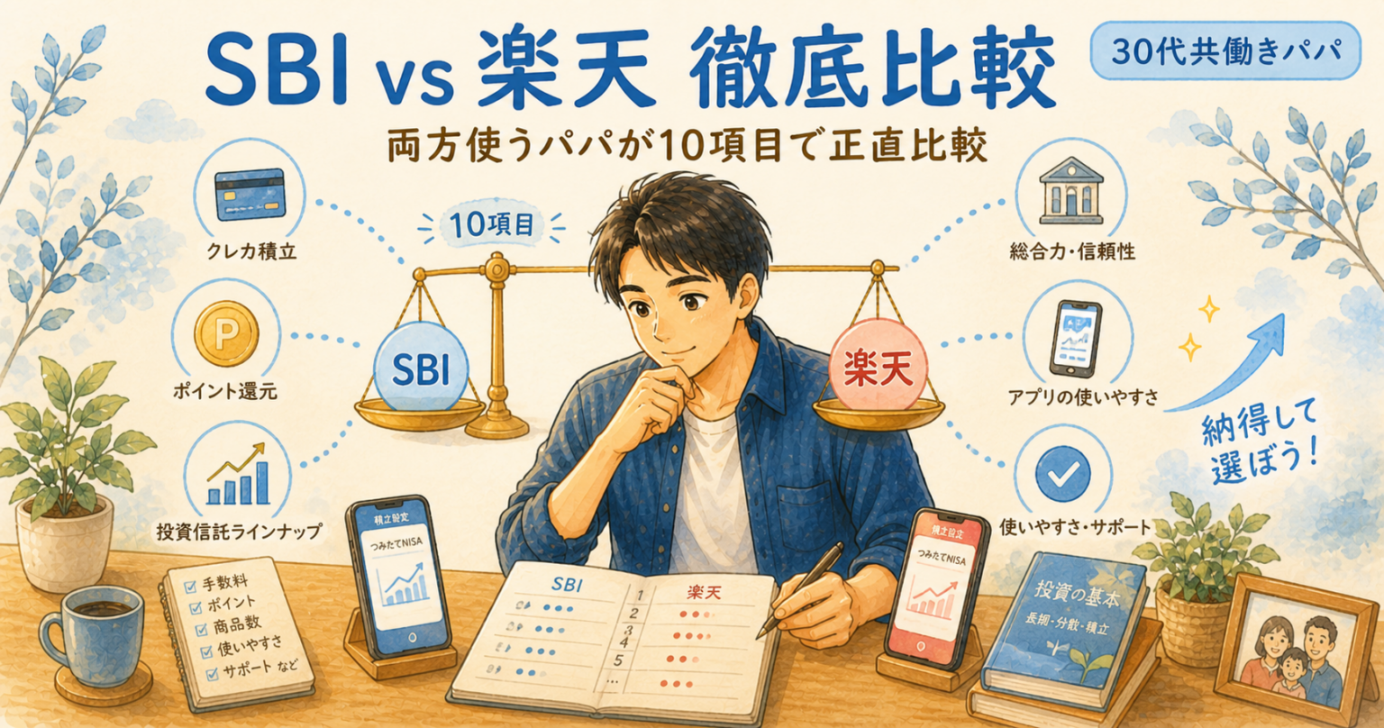 【2026年版】SBI証券 vs 楽天証券 徹底比較｜NISA初心者が選ぶべきはどっち？ | money-strategy-lab